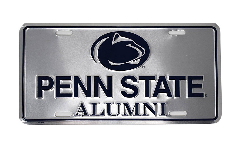 Penn State Alumni Silver Metal License Plate Nittany Lions (PSU)
