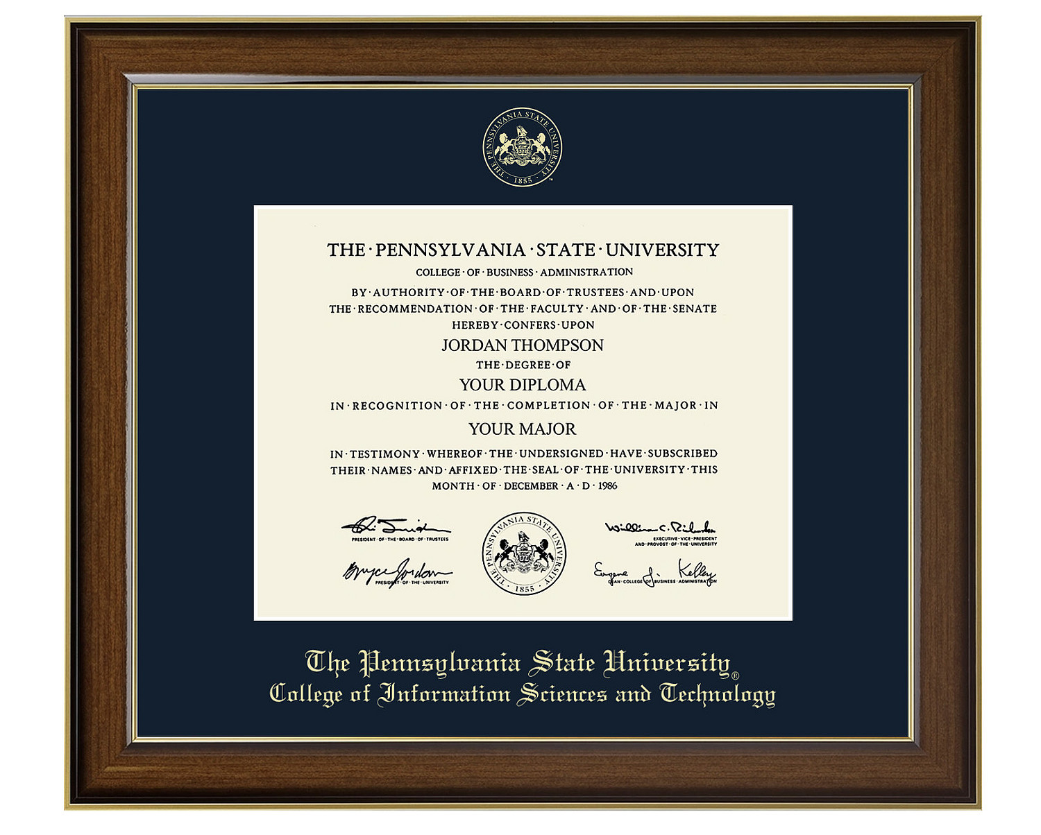 Penn State College of Information Sciences and Technology Gold Embossed ...