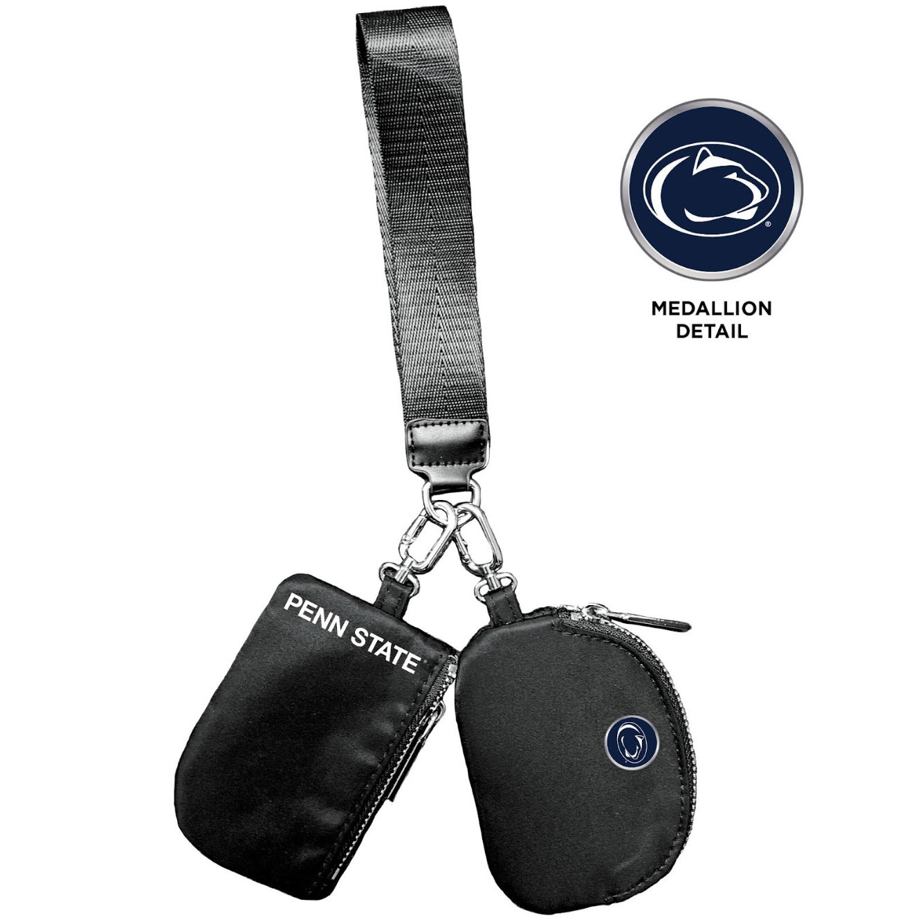 Penn State Dual Pouch Wristlet Lanyard Black Nittany Lions (PSU)
