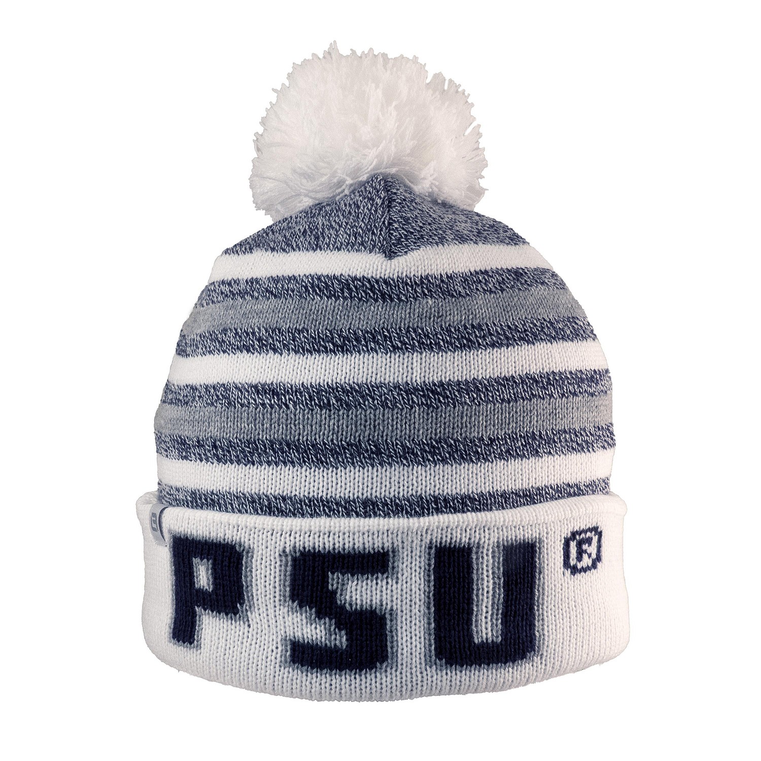 Penn State Fleece Lined PSU Marled Striped Pom Beanie Nittany Lions (PSU)