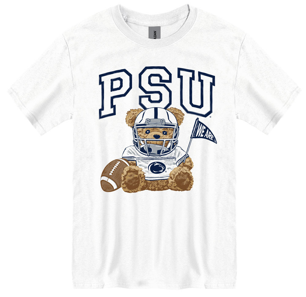Penn State Football Bear T-Shirt White Nittany Lions (PSU)