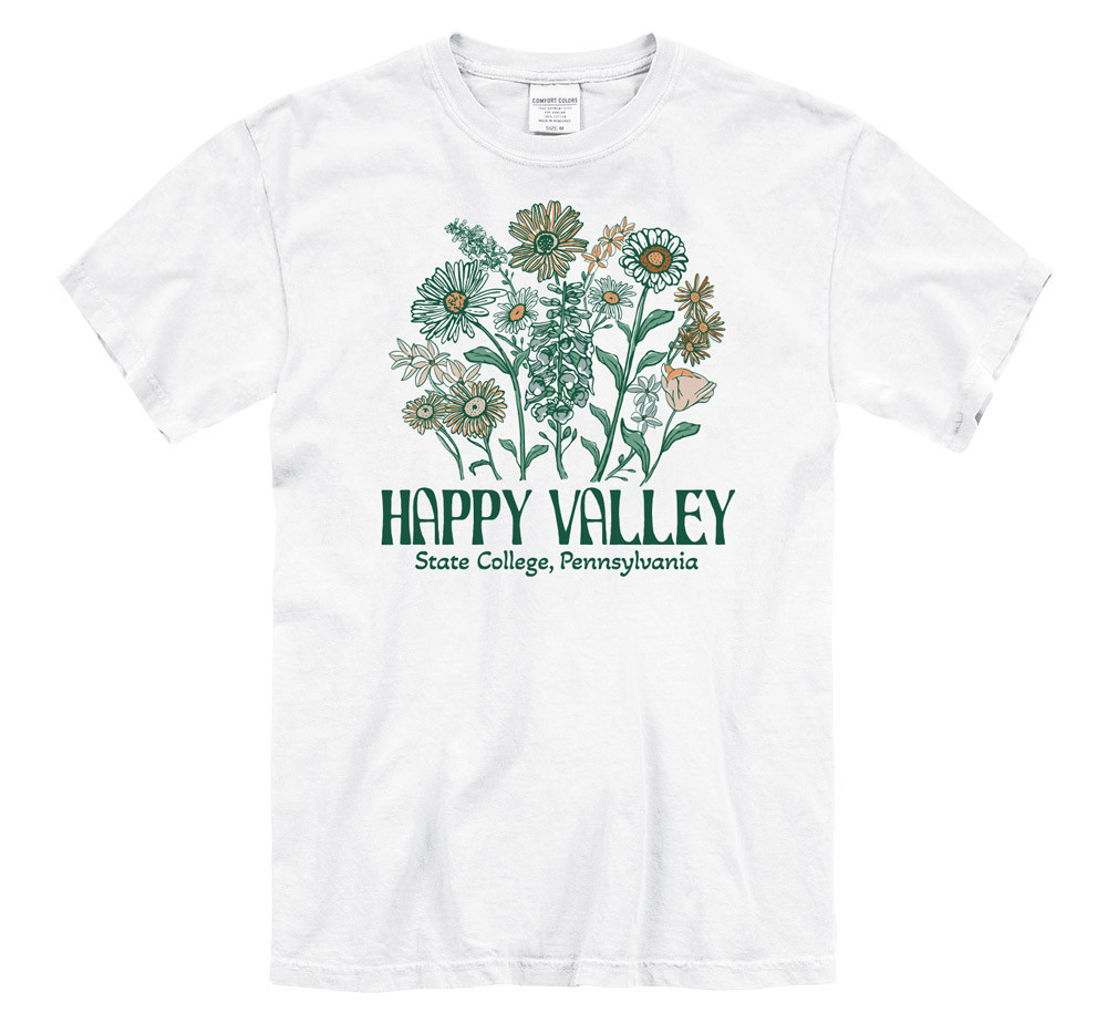 Penn State Happy Valley Flowers in Bloom Comfort Color Ivory Tee ...
