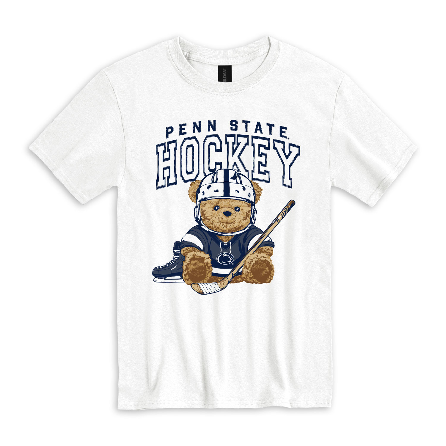 Penn State Ice Hockey Bear T-Shirt White Nittany Lions (PSU)