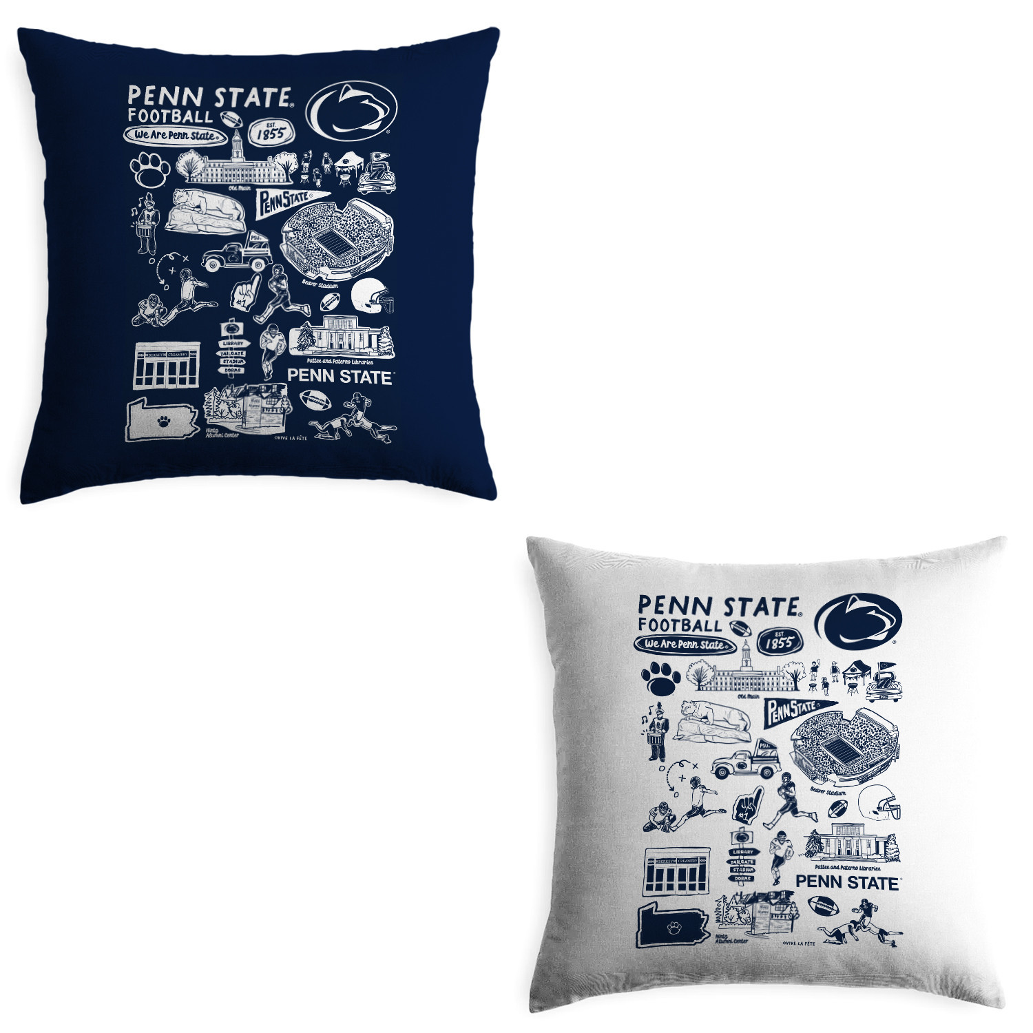 Penn State Icon 2 Pack Pillow Covers Nittany Lions (PSU)