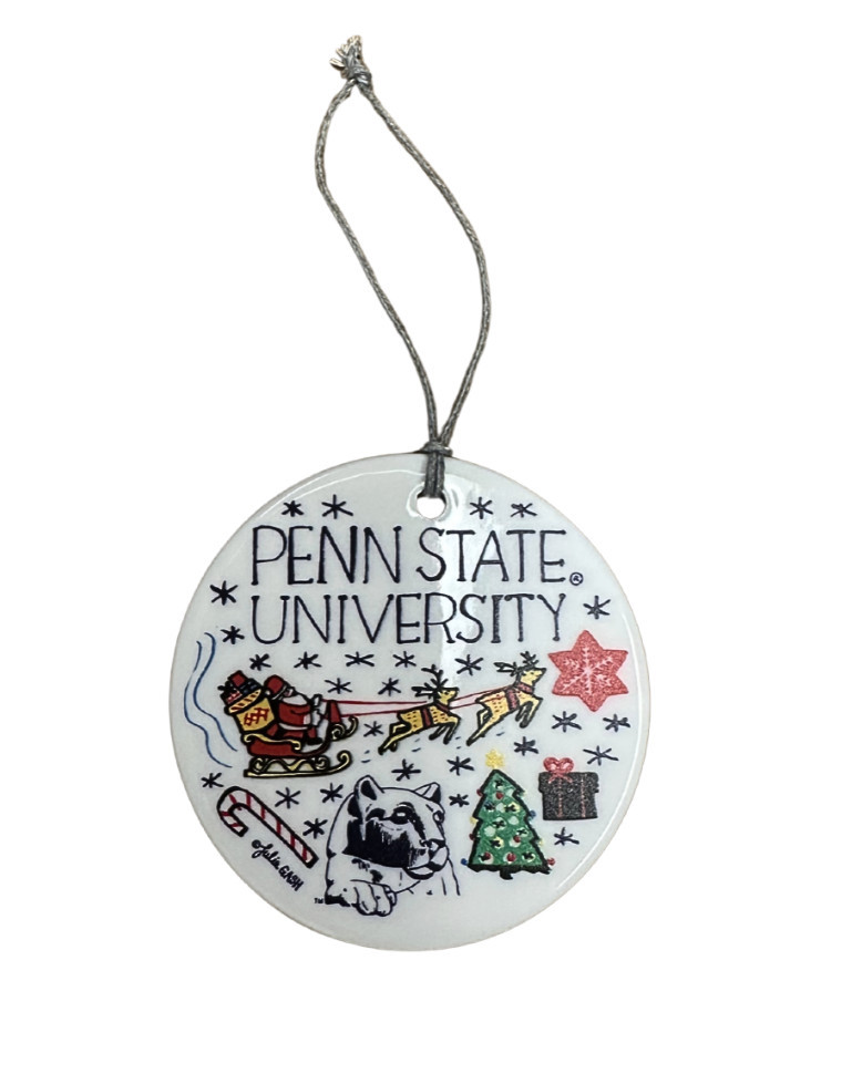 Penn State Julia Gash Ceramic Holiday Santa Sleigh Ornament Nittany ...