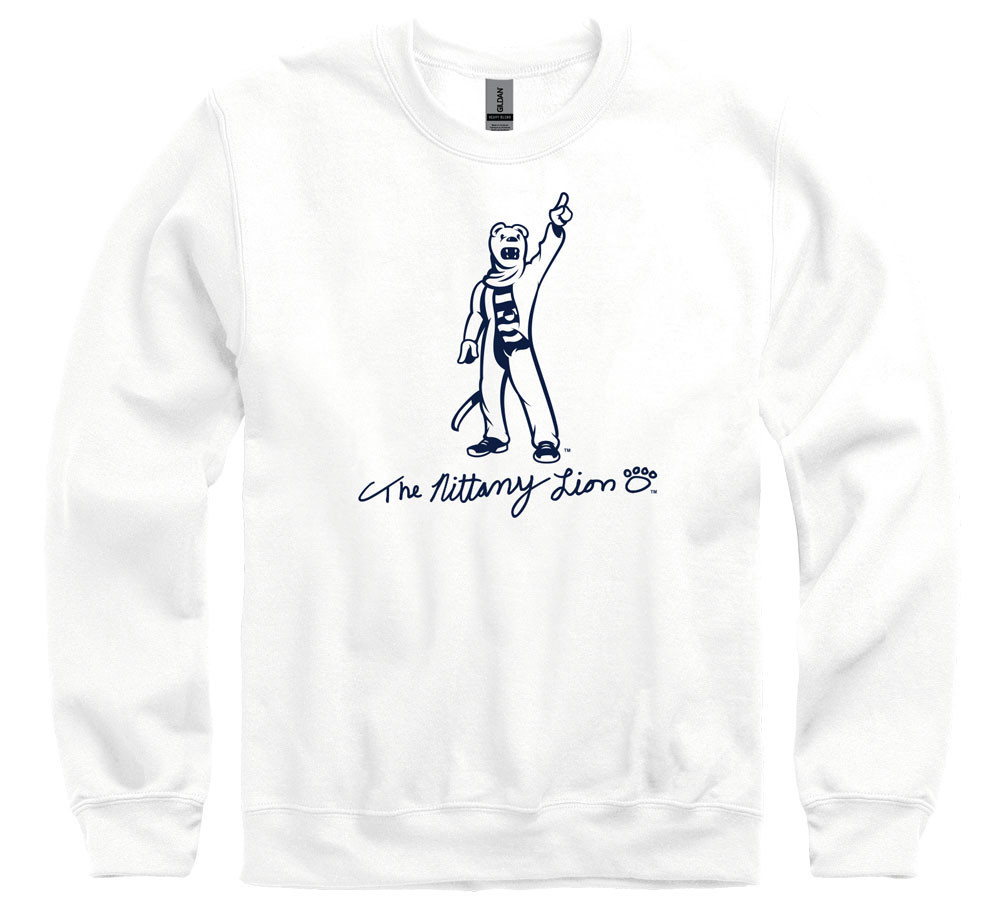 Penn State New Mascot Crewneck Sweatshirt White Nittany Lions (PSU)
