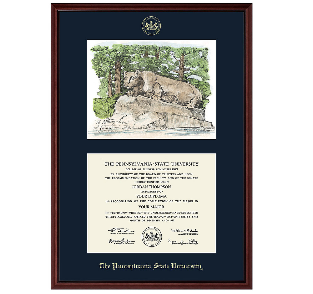 Penn State Pennsylvania State University Lion Shrine Diploma Frame ...