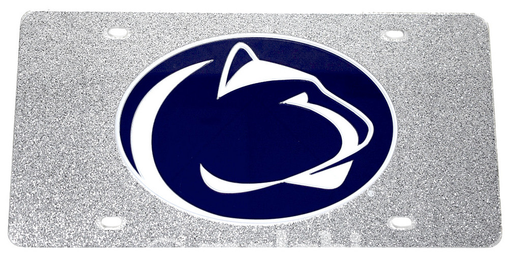 Penn State Premium Acrylic Glitter License Plate Nittany Lions (PSU)