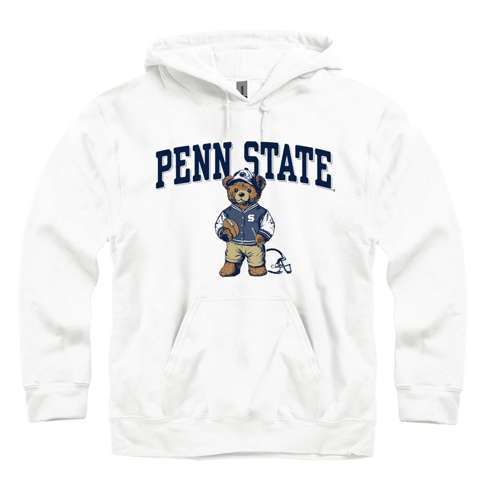 Penn State Varsity Bear White Hooded Sweatshirt Nittany Lions (PSU)