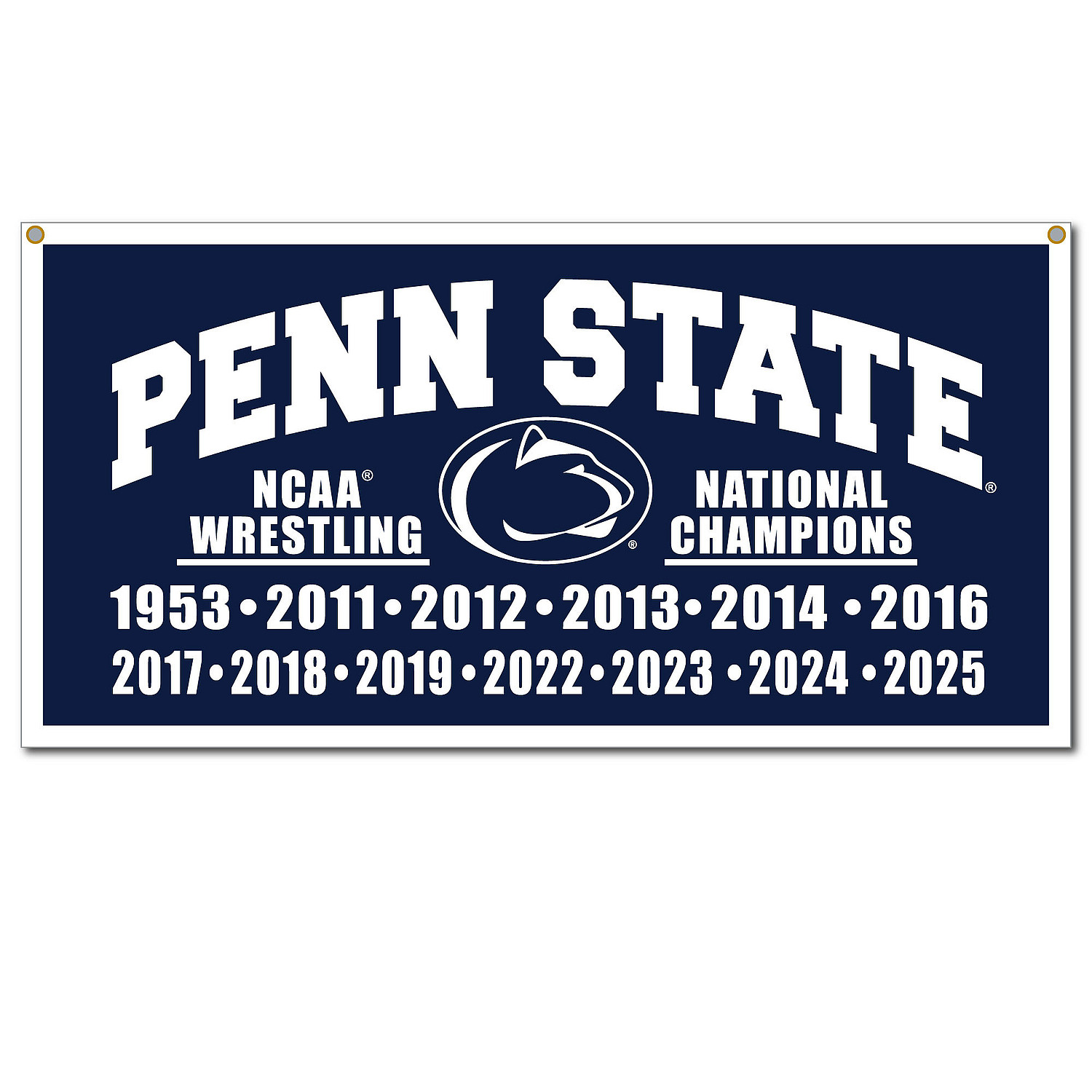 Penn State Wrestling 13X NCAA National Champs Banner Nittany Lions (PSU)
