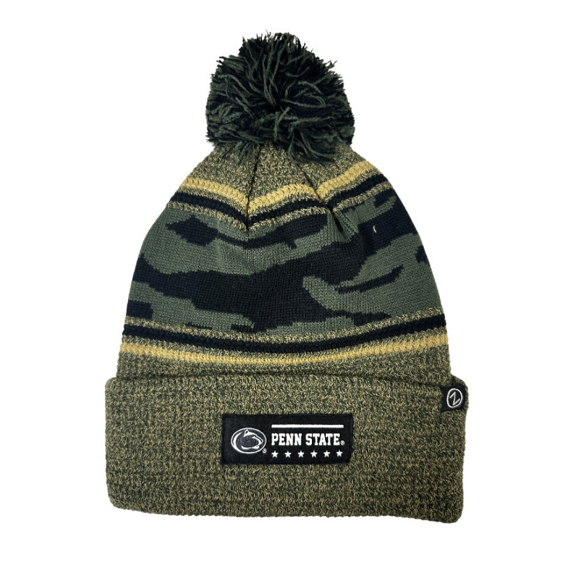 Penn State Army Green Camo OHT Knit Pom Beanie Nittany Lions (PSU)